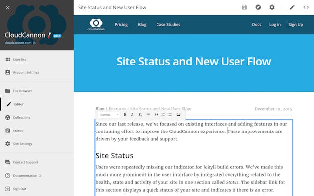 Inline editing of Markdown pages | CloudCannon